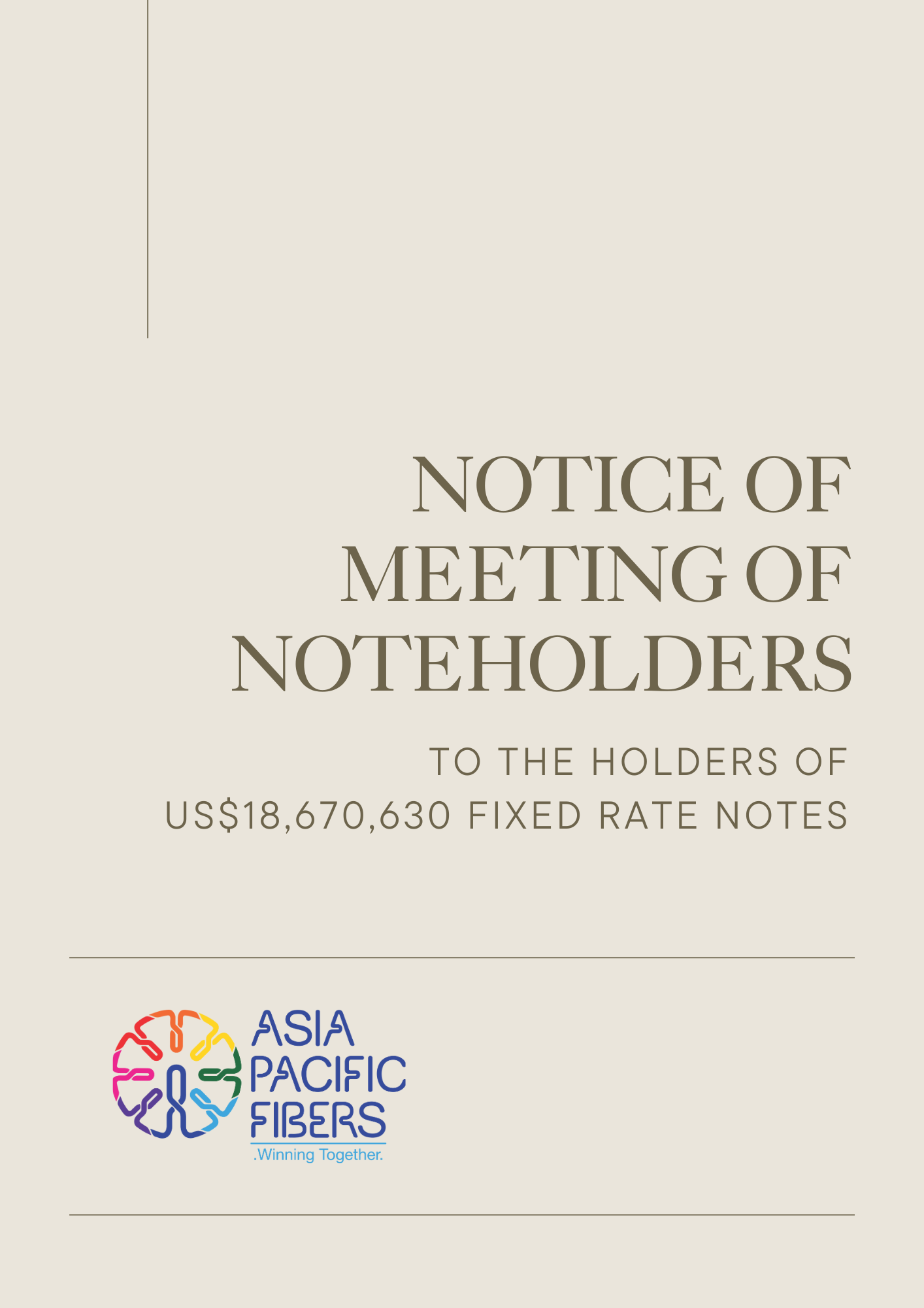 NOTICE OF MEETING OF NOTEHOLDERS - APF